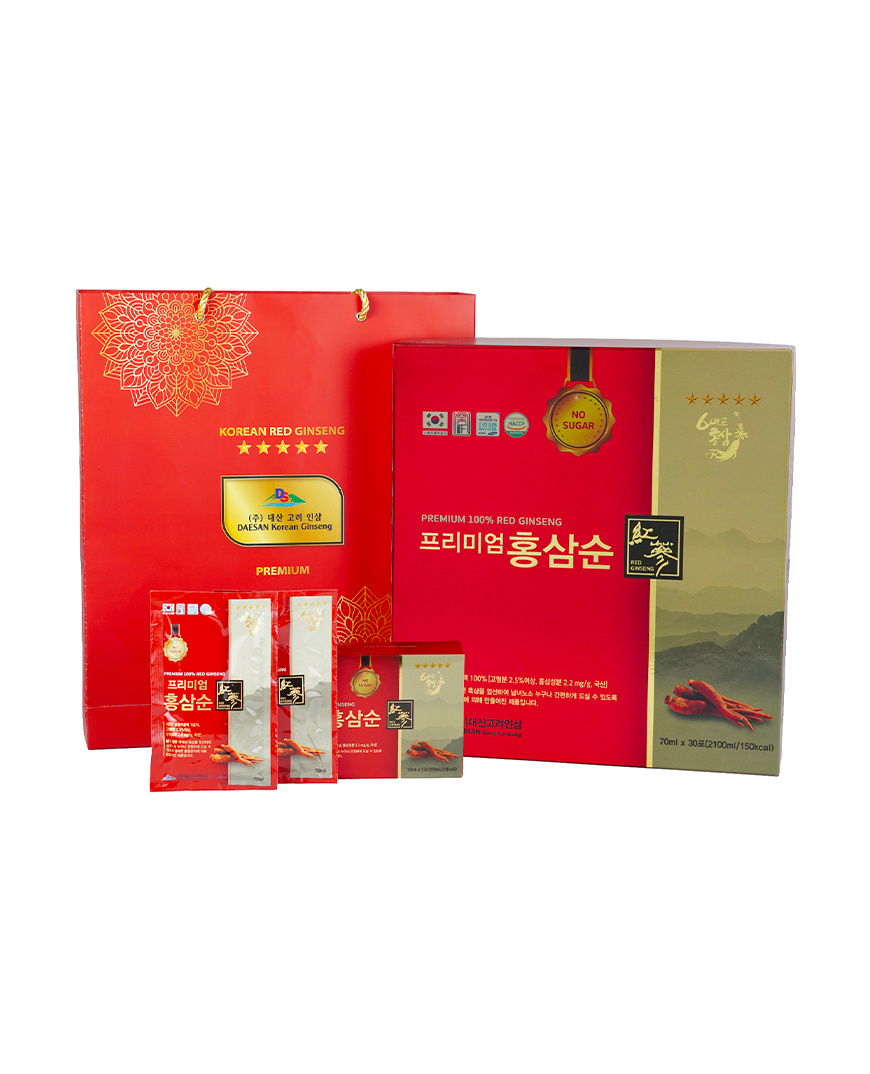 Nước Hồng Sâm Không Đường Daesan Premium 100% Red Ginseng (70ml x 30 gói) chính hãng giá tốt tại ...
